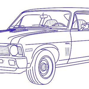 1970 Nova SS "blueprint Drawing" Unframed Color Poster Print - Etsy