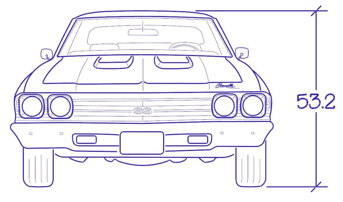 1969 Chevelle SS "blueprint Drawing" Unframed Color Poster Print - Etsy