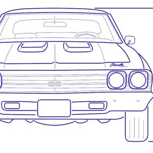 1969 Chevelle SS "blueprint Drawing" Unframed Color Poster Print - Etsy