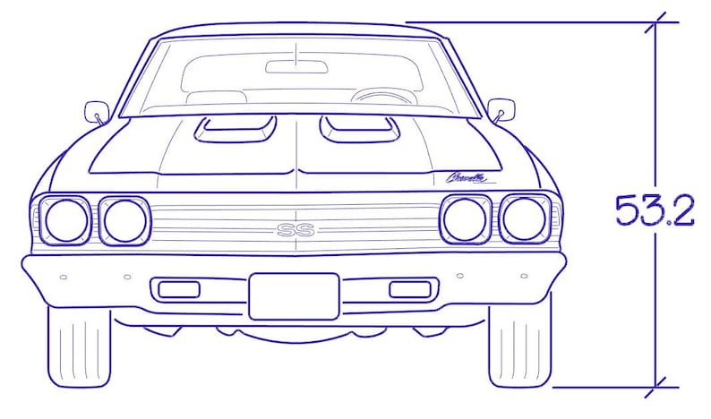 1969 Chevelle SS "blueprint Drawing" Unframed Color Poster Print - Etsy