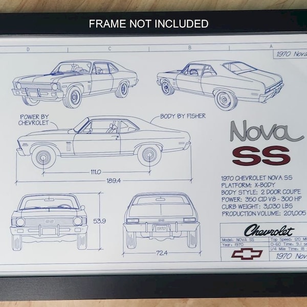 Chevy Nova Drawing - Etsy
