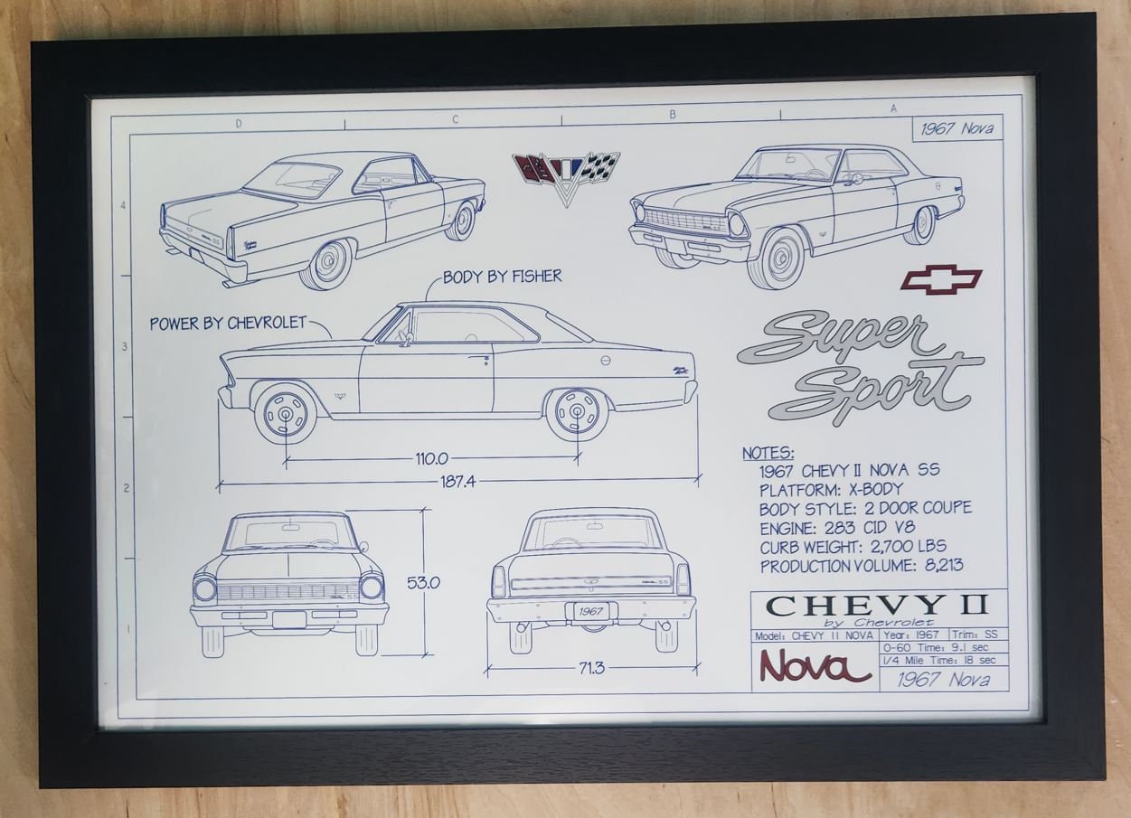 Chevy Nova Body Drawings