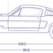 1966 Mustang Fastback "blueprint Drawing" Unframed Color Poster Print ...