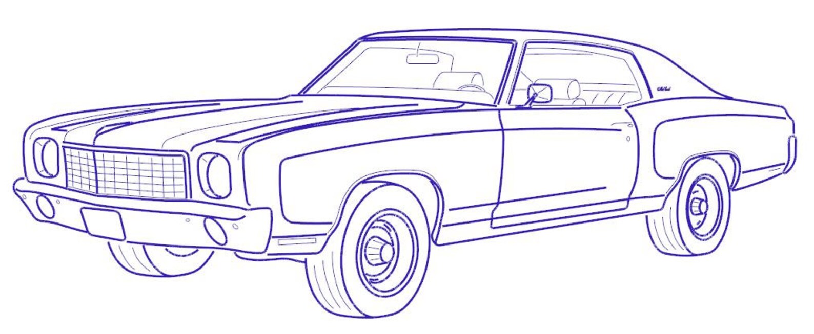 1970 Monte Carlo "blueprint Drawing" Unframed Color Poster Print - Etsy