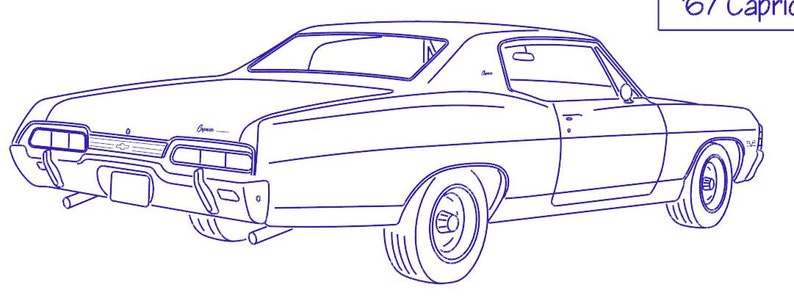 1967 Caprice "blueprint Drawing" Unframed Color Poster Print - Etsy