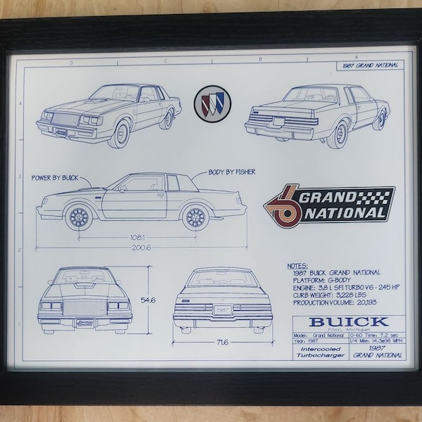 Drawing of a Buick - Etsy