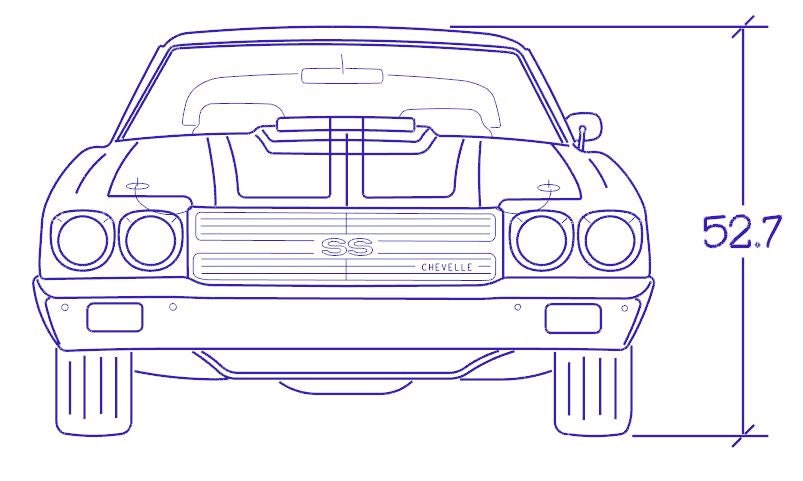 1970 Chevelle SS "blueprint Drawing" Unframed Color Poster Print - Etsy