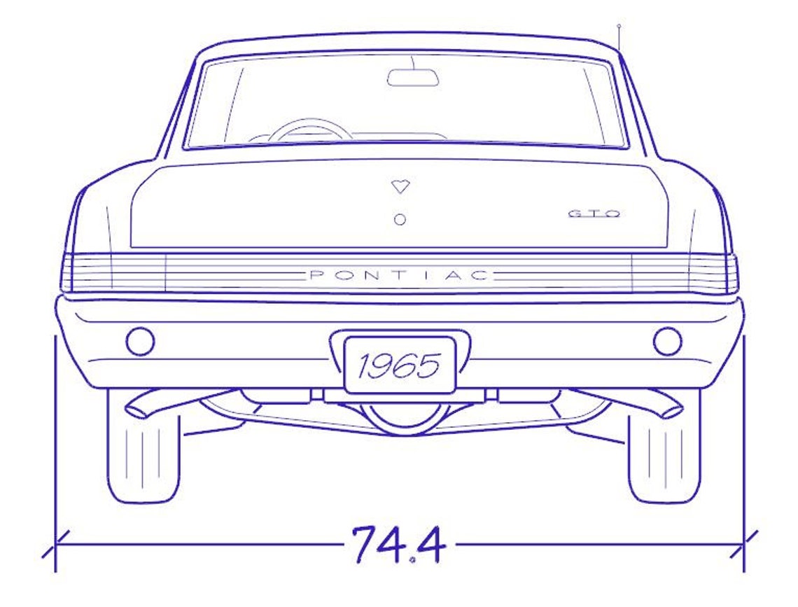 1965 Pontiac GTO "blueprint Drawing" Unframed Color Poster Print - Etsy