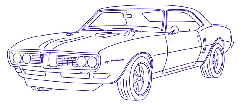 1968 Pontiac Firebird "blueprint Drawing" Unframed Color Poster Print ...