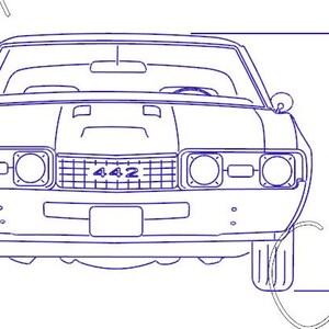 1968 Olds 442 "blueprint Drawing" Unframed Color Poster Print - Etsy