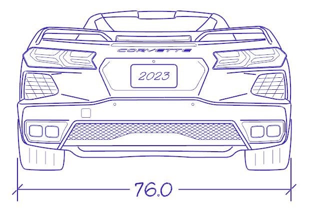2023 Corvette Convertible "blueprint Drawing" Unframed Color Poster ...