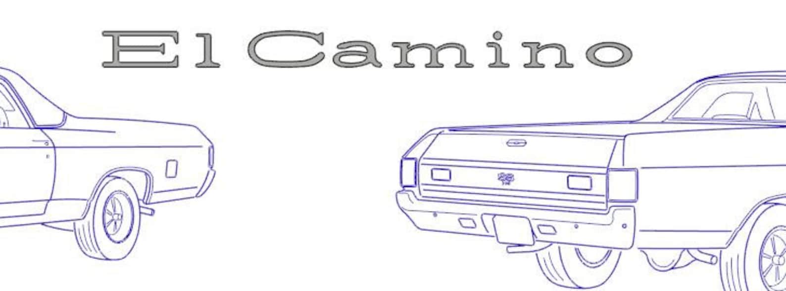 1970 El Camino SS "blueprint Drawing" Unframed Color Poster Print - Etsy