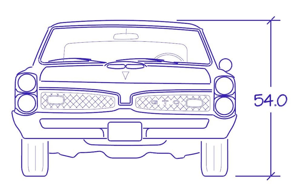 1967 Pontiac GTO "blueprint Drawing" Unframed Color Poster Print - Etsy