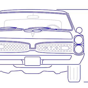 1967 Pontiac GTO "blueprint Drawing" Unframed Color Poster Print - Etsy