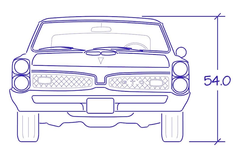 1967 Pontiac GTO "blueprint Drawing" Unframed Color Poster Print - Etsy