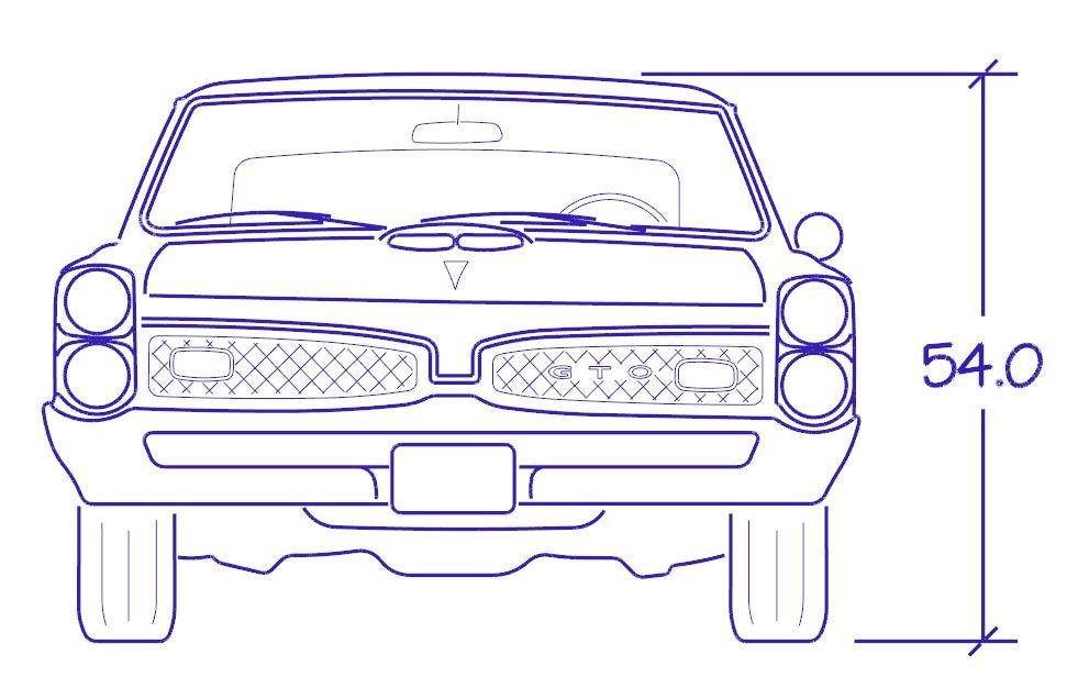 1967 Pontiac GTO "blueprint Drawing" Unframed Color Poster Print - Etsy