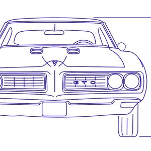 1968 Pontiac GTO "blueprint Drawing" Unframed Color Poster Print - Etsy