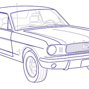 1966 Mustang Coupe "blueprint Drawing" Unframed Color Poster Print - Etsy