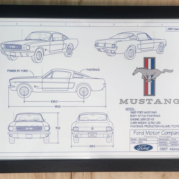 1965 Ford Mustang Fastback - Etsy
