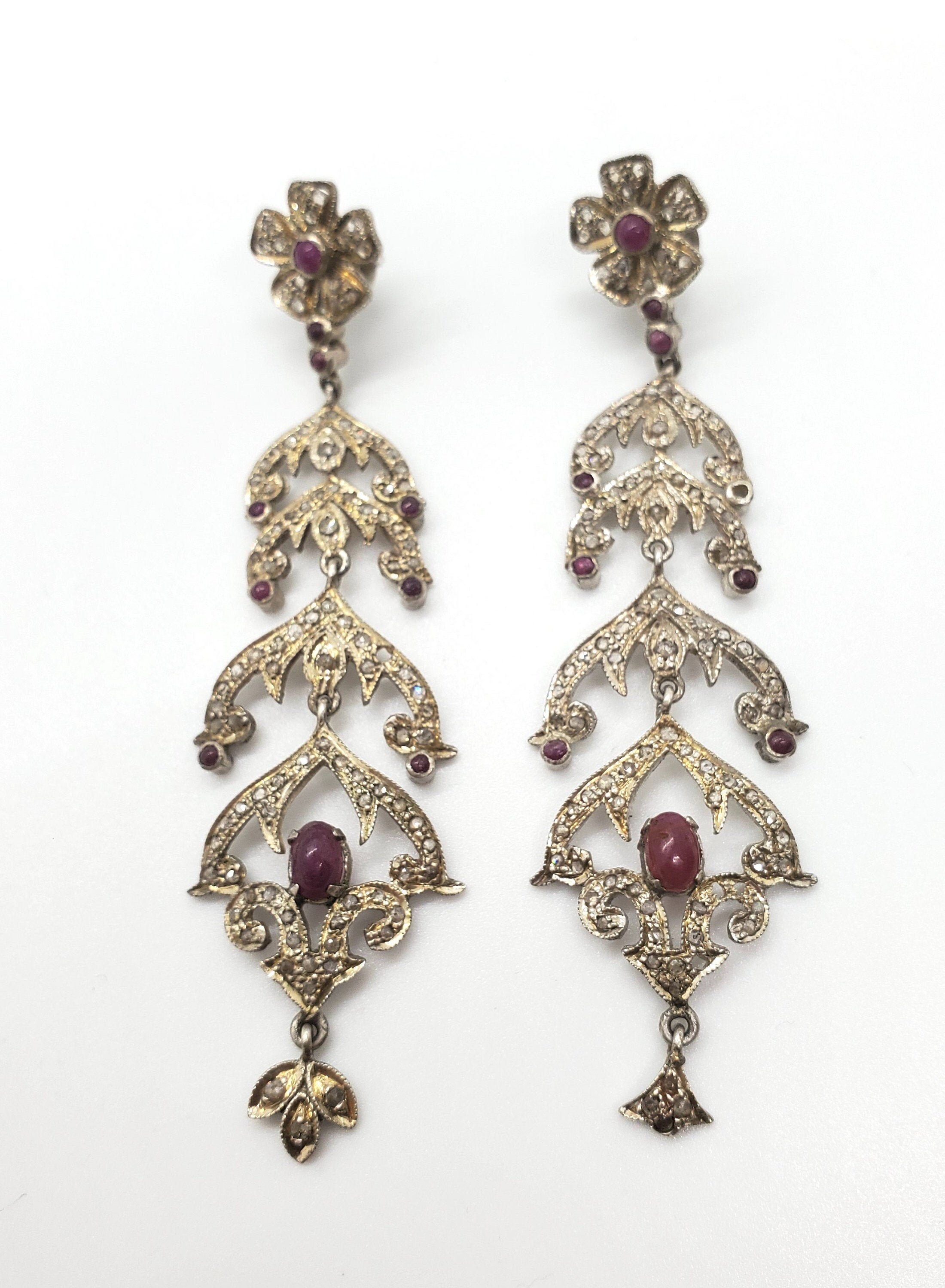 Ruby Diamond Earring - Etsy