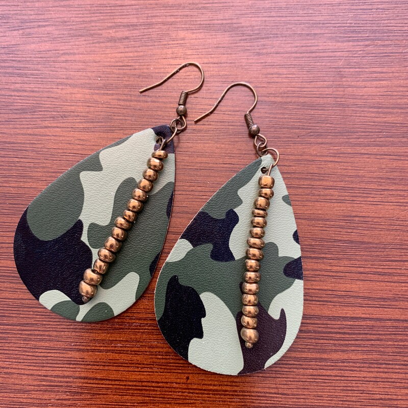 Camo Beaded Earrings - Etsy