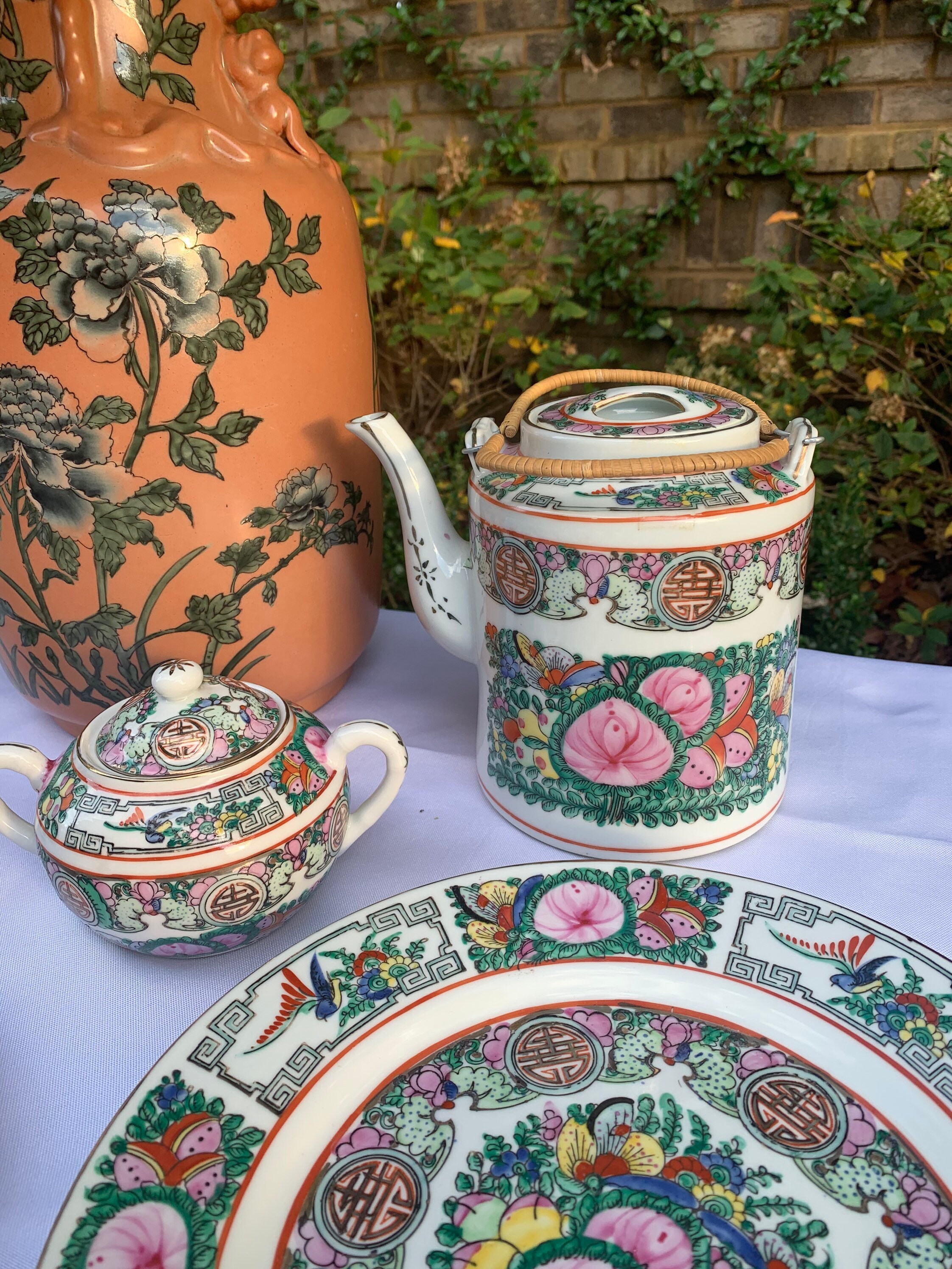 Rose Canton Rose Medallion Tea Set Rose Famille Chinese Export Tea ...