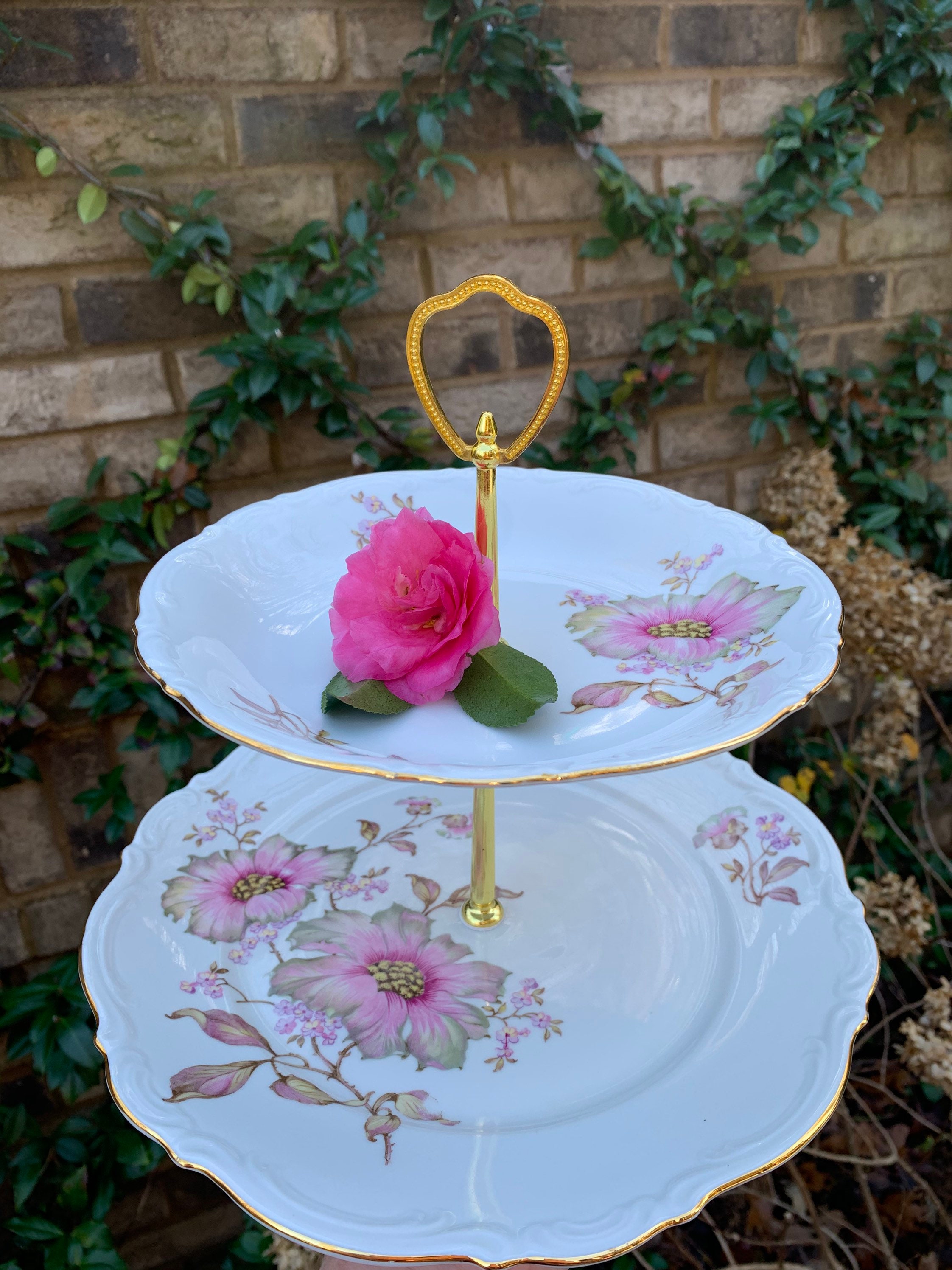 Mitterteich Bavaria Serving Tier / Cake Stand Bavarian China Vintage ...