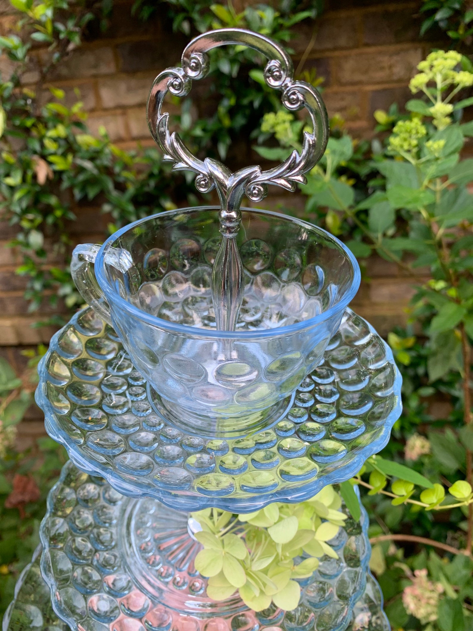 Fab Cake Stand / Tiered Serving Piece Anchor Hocking Blue - Etsy