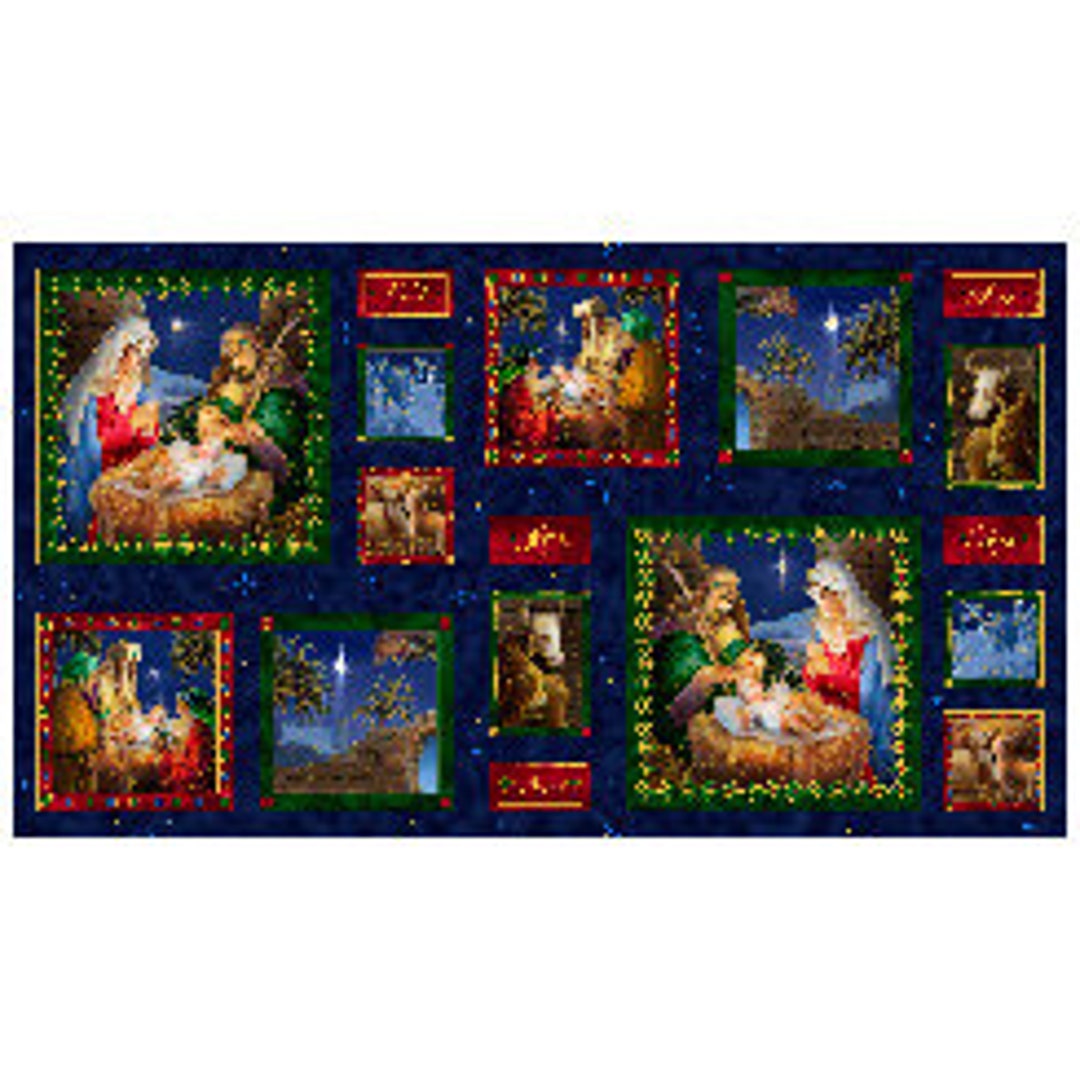 Born in Bethlehem Nativity Vignette Patches 36 X 44 by QT Fabrics Dan ...