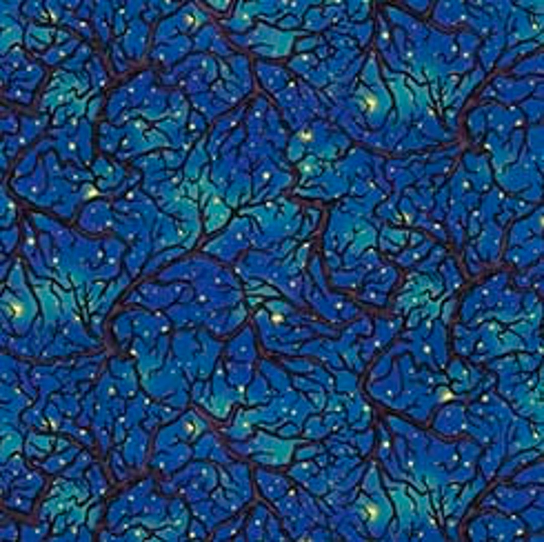 ABRA CAT DABRA Tree and Branch Toss Blue by Qt Fabrics Sold by - Etsy