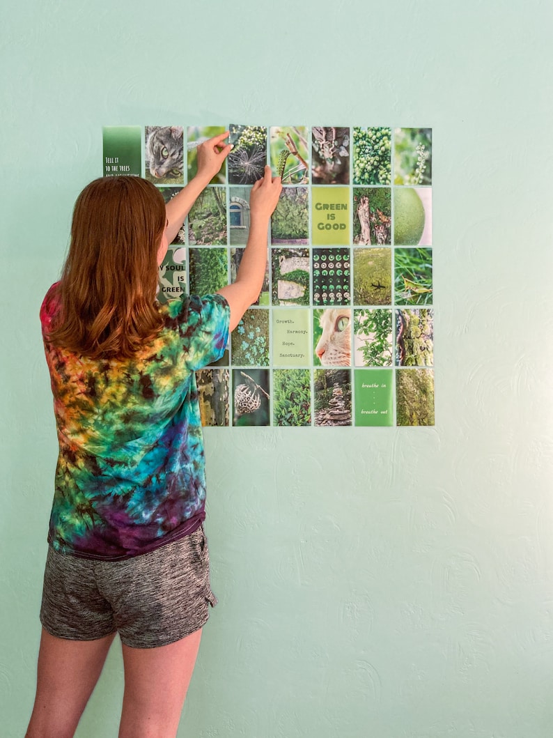 Green Aesthetic Room Decor, Earthy Nature Wall Collage Kit, 40 Pcs ...
