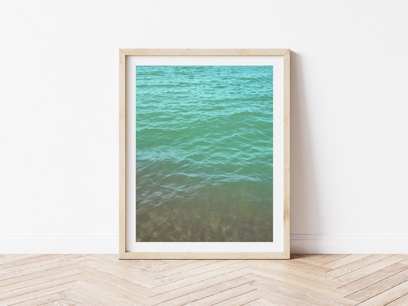 Calm Beach Wall Art, Coastal Poster, Tropical Ocean Photo, Abstract ...