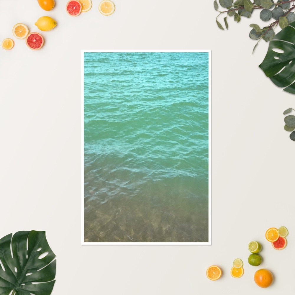 Calm Beach Wall Art, Coastal Poster, Tropical Ocean Photo, Abstract ...