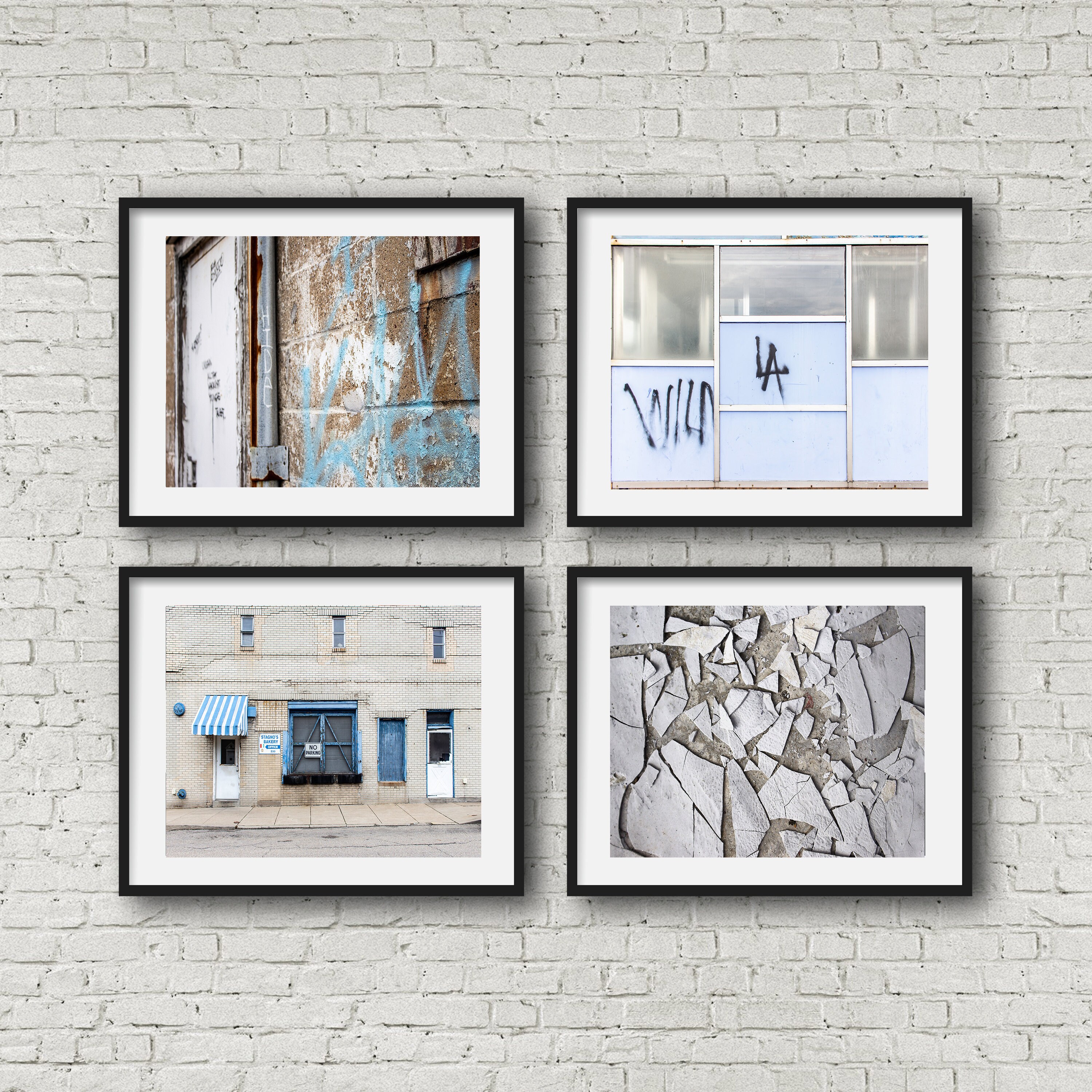 Architecture Print Set, Printable Set of 4, Rustic Industrial Wall Art ...