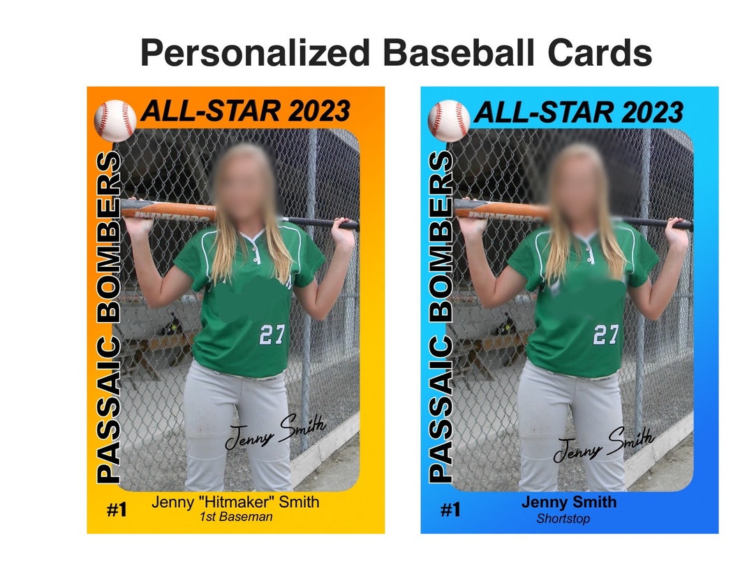5 Personalized Baseball Card Photos Laminated Your Photo in a Baseball ...
