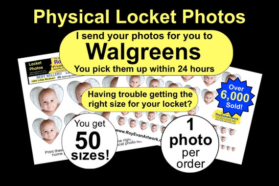 Physical Locket Photos 50 Different Sizes. pick up at - Etsy