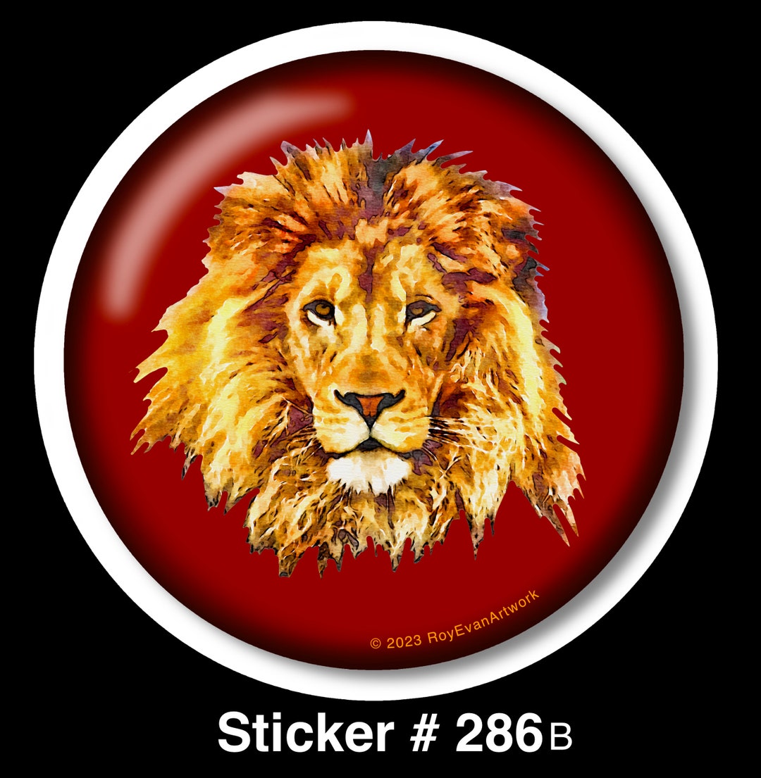 3" Sticker - Watercolor Lion Vinyl Waterproof Paper Stickers - Jungle ...