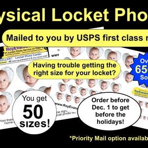 Physical Locket Photos 50 Sizes of Ea. Any Shape - Etsy