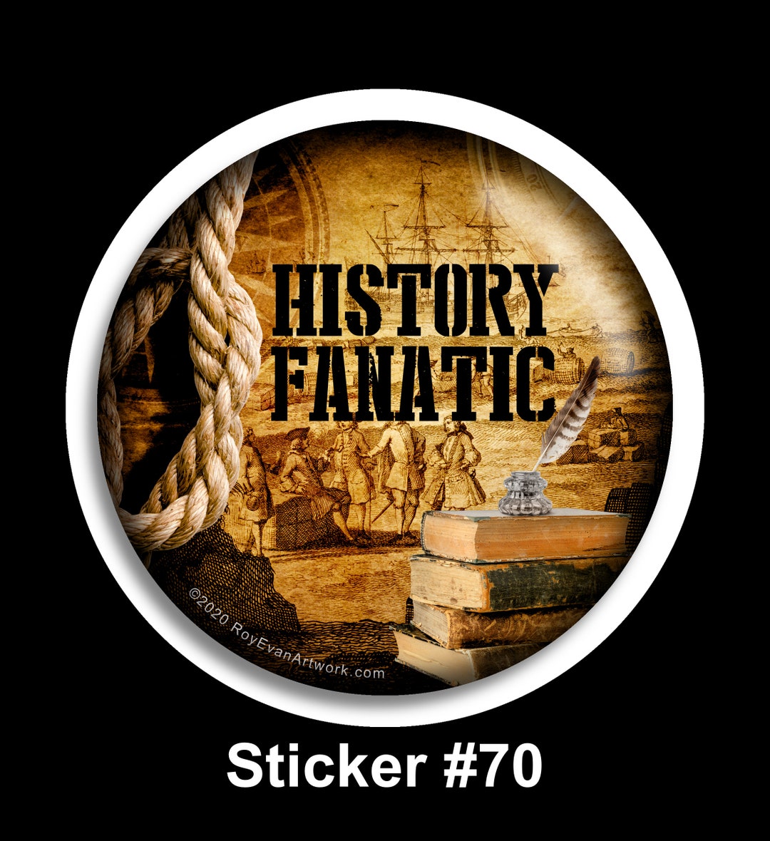 3" Sticker - "history Fanatic" Vinyl Waterproof Paper Stickers - Best ...