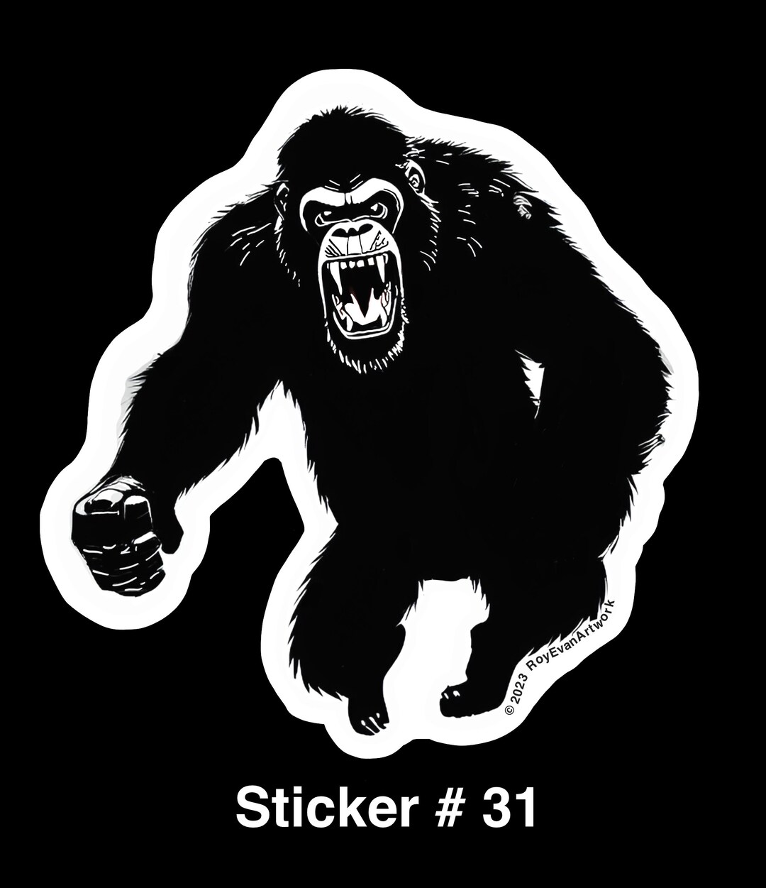 3" Sticker King Kong My Rendition Vinyl Waterproof Paper Sticker ...