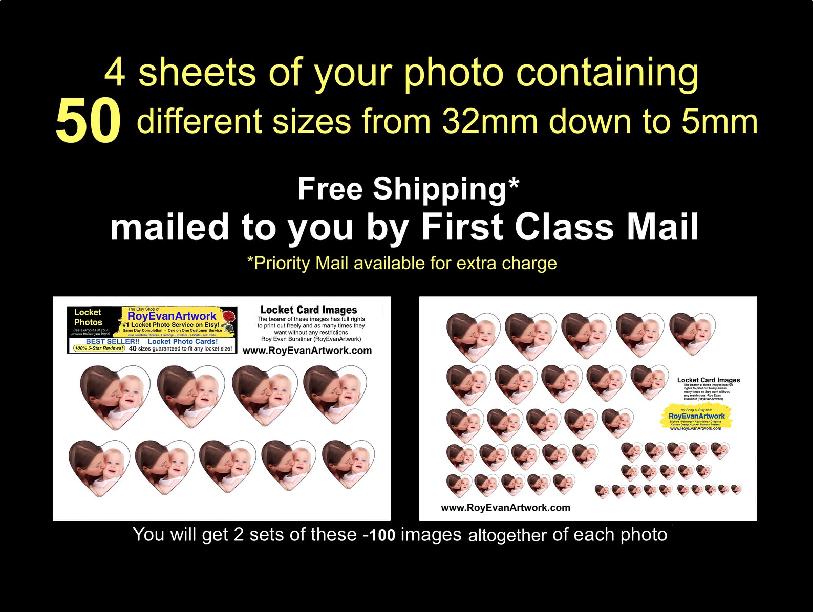 Physical Locket Photos 50 Sizes of Ea. Any Shape - Etsy