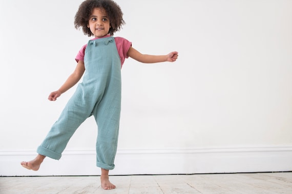 Girls Green Overalls Kids