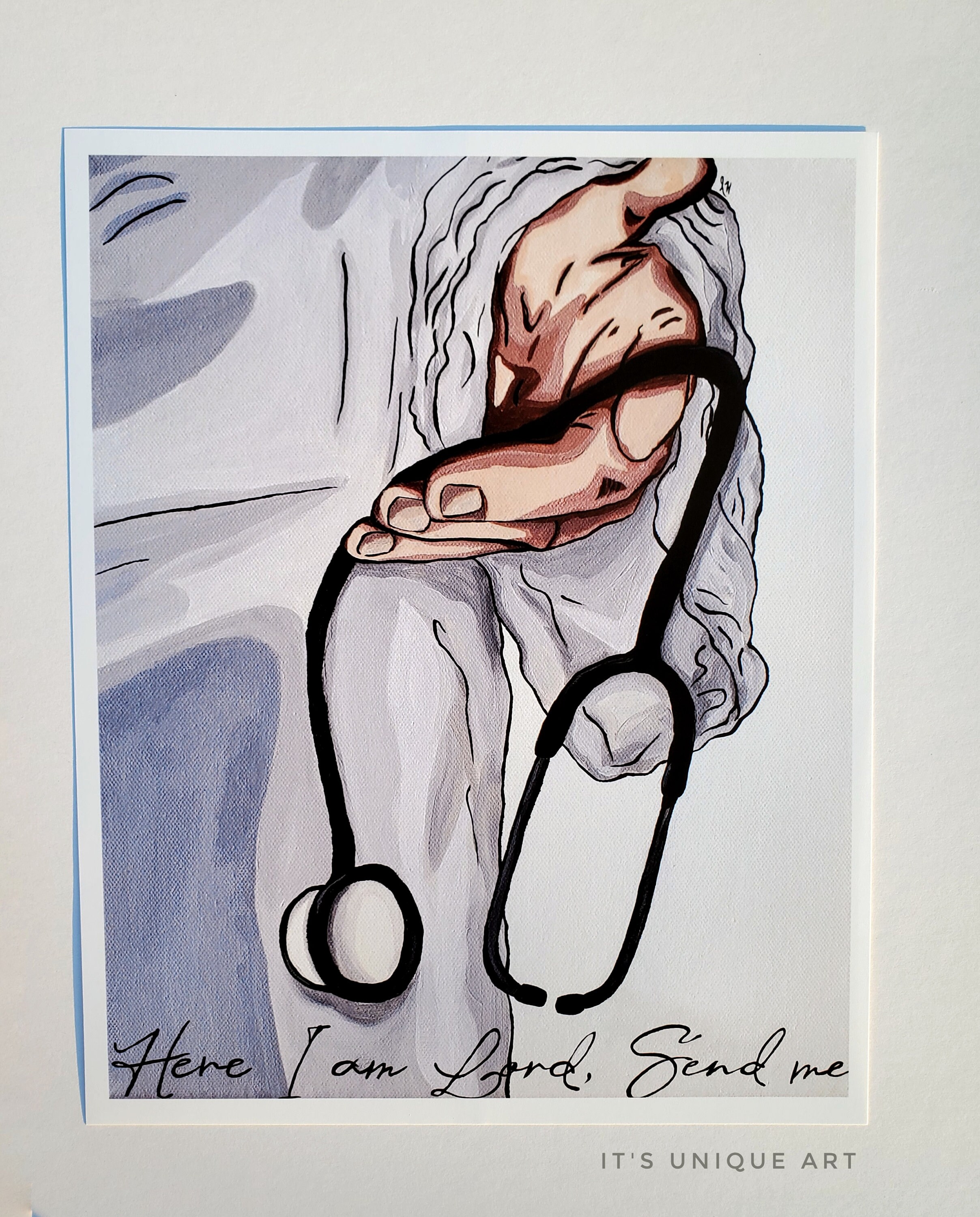 God’s Hand Nurse Wall Art Print | Here I Am Lord Send Me | 8x10 ...