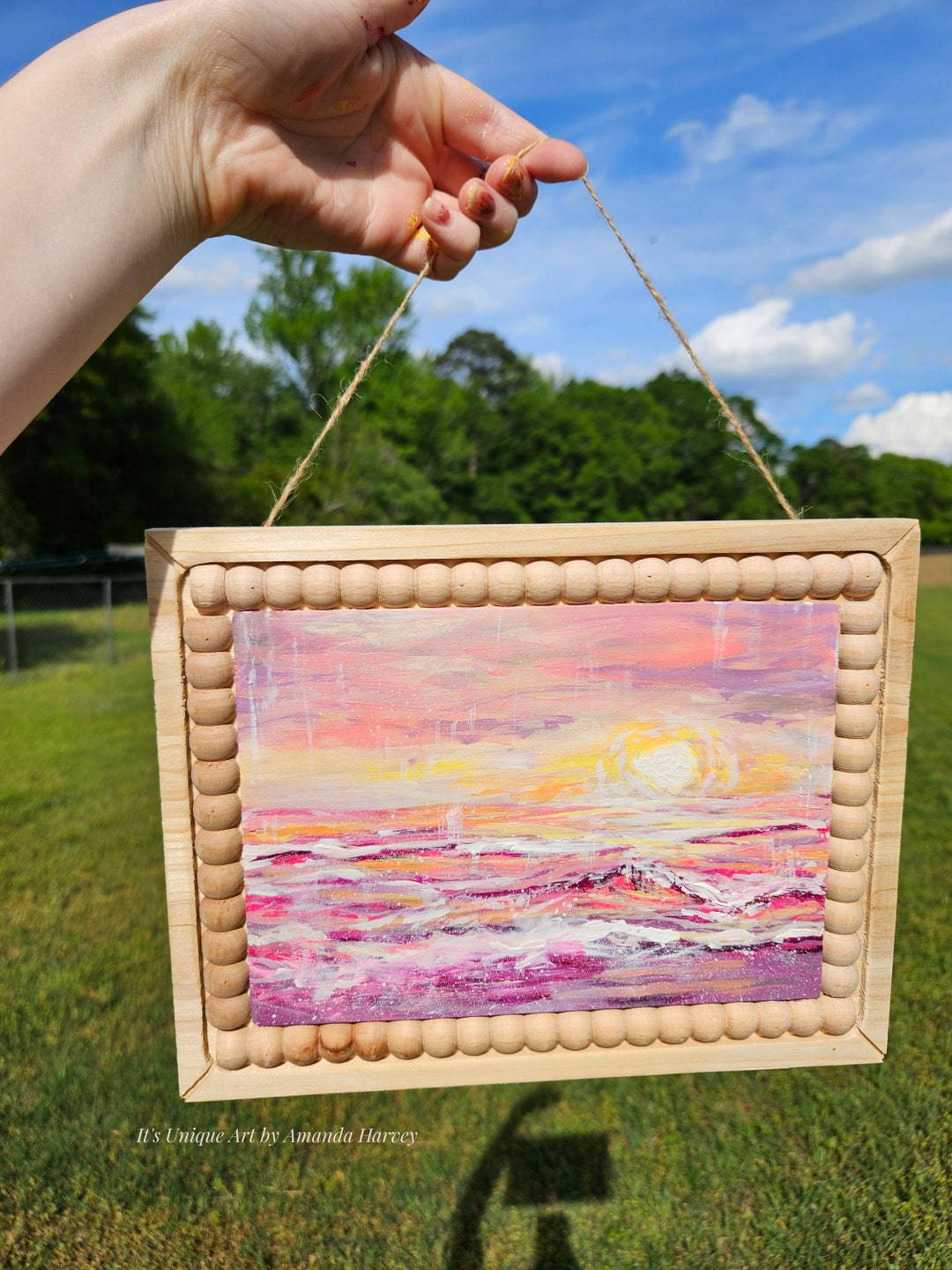 Melancholy Sea | Beach Art | Acrylic Painting on Wood Sign | Hanging ...