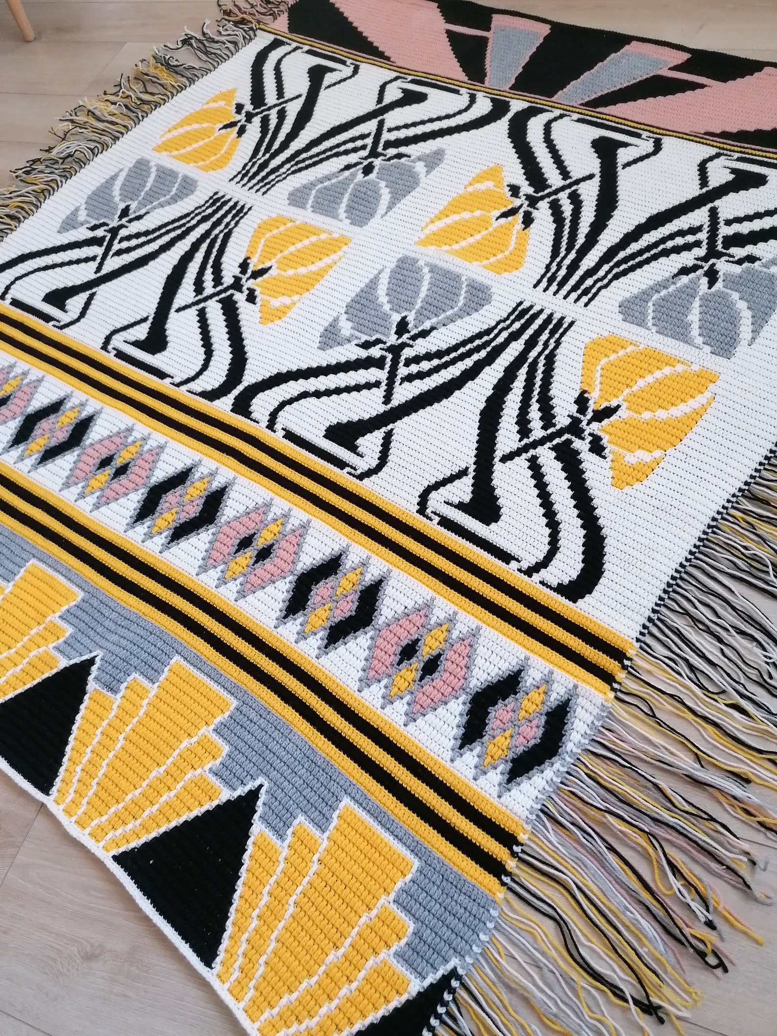 1925's Art Deco Mosaic Crochet Blanket Pattern - Etsy