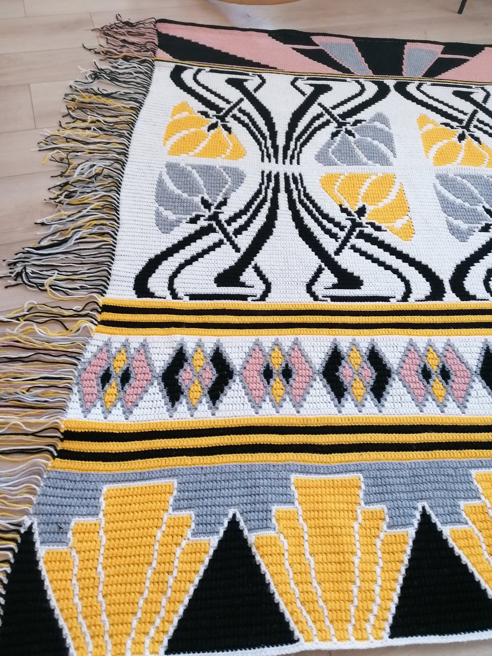 1925's Art Deco Mosaic Crochet Blanket Pattern - Etsy