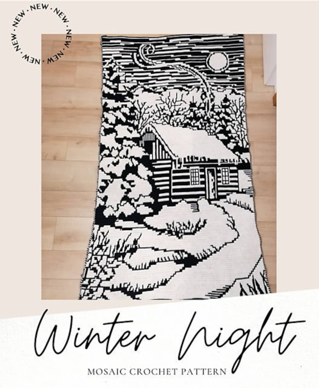 Winter Night Crochet Pattern Mosaic Blanket - Etsy