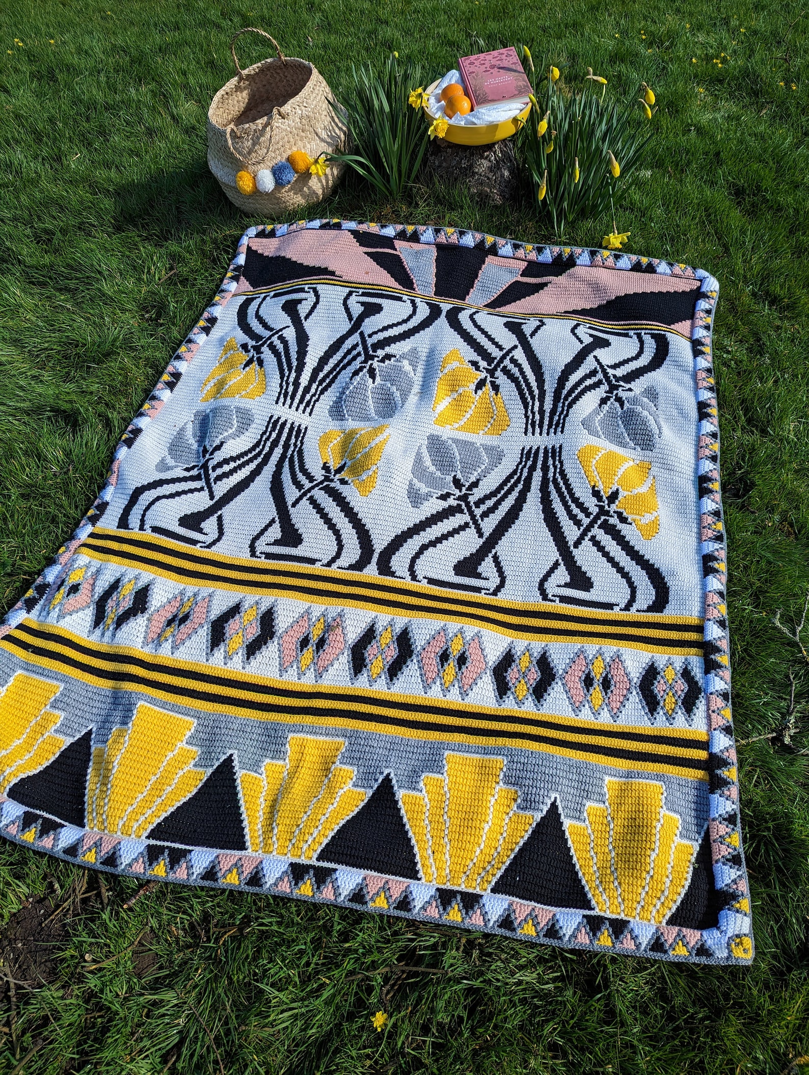 1925's Art Deco Mosaic Crochet Blanket Pattern - Etsy