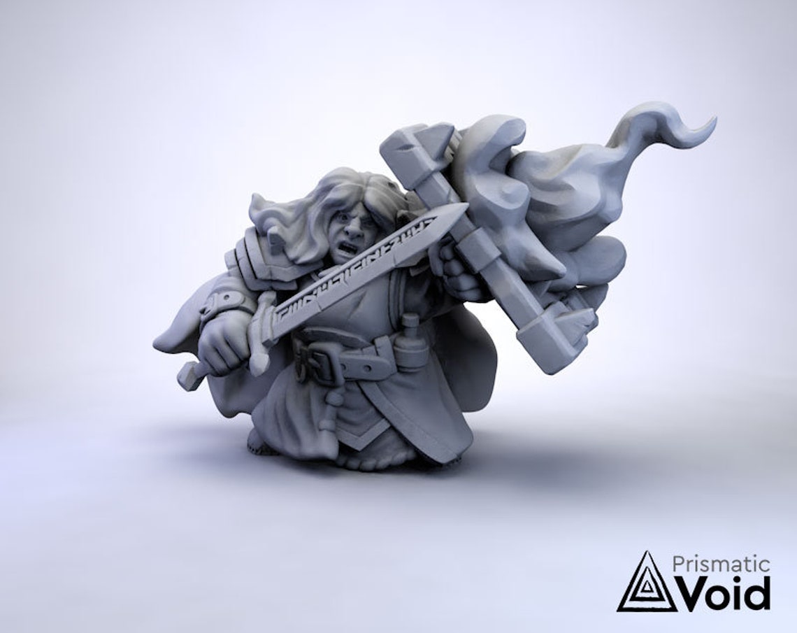 Dwarf Female Fighter / Defender variants Miniature for - Etsy