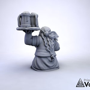 Dwarf Female Bartender - Miniature for Dungeons & Dragons, Tabletop RPG ...
